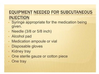 PPT PRESENTATION SUBCUTANEOUS INJECTION. | PPT