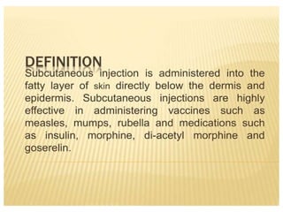PPT PRESENTATION SUBCUTANEOUS INJECTION. | PPT