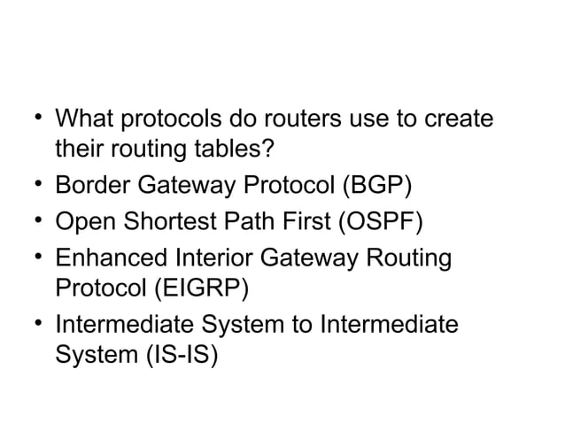 protocols and routing tables for software defined networks | PPT