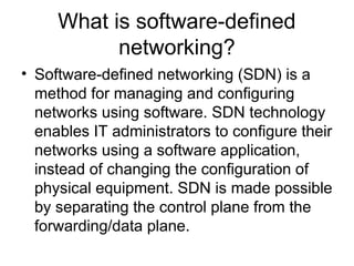 protocols and routing tables for software defined networks | PPT