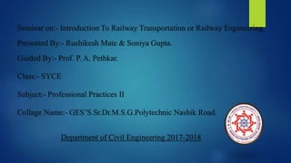 Introduction to componet parts of railway. | PPT