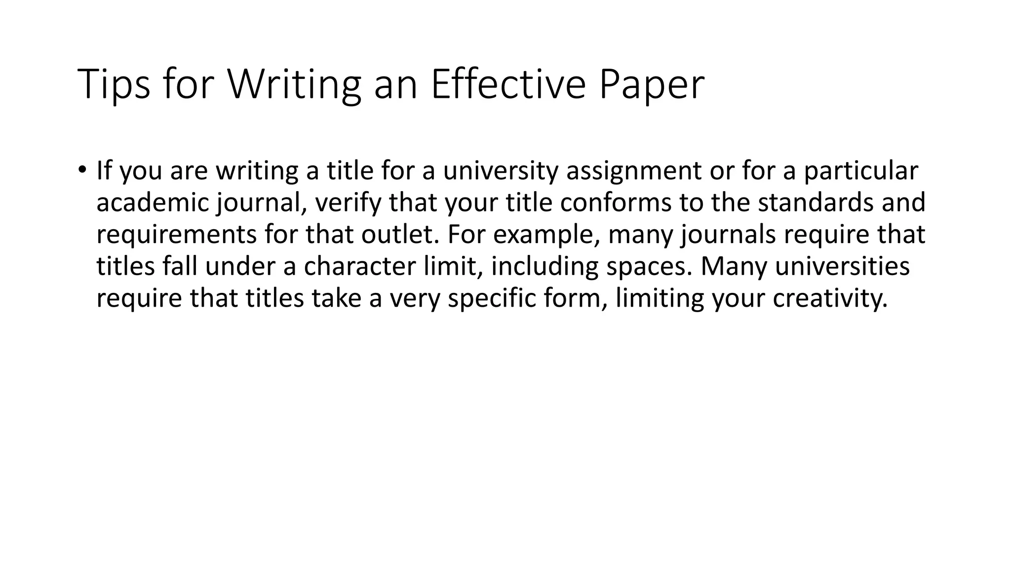 Writing A Research Title | PPTX