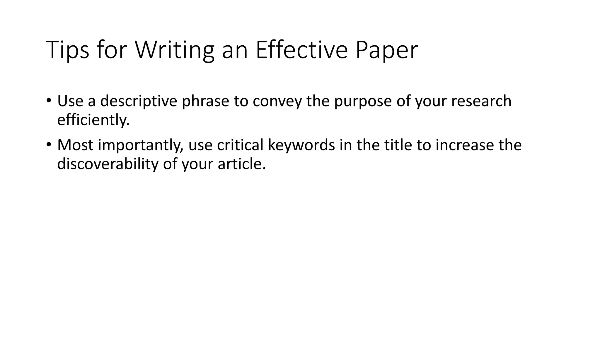 Writing A Research Title | PPTX
