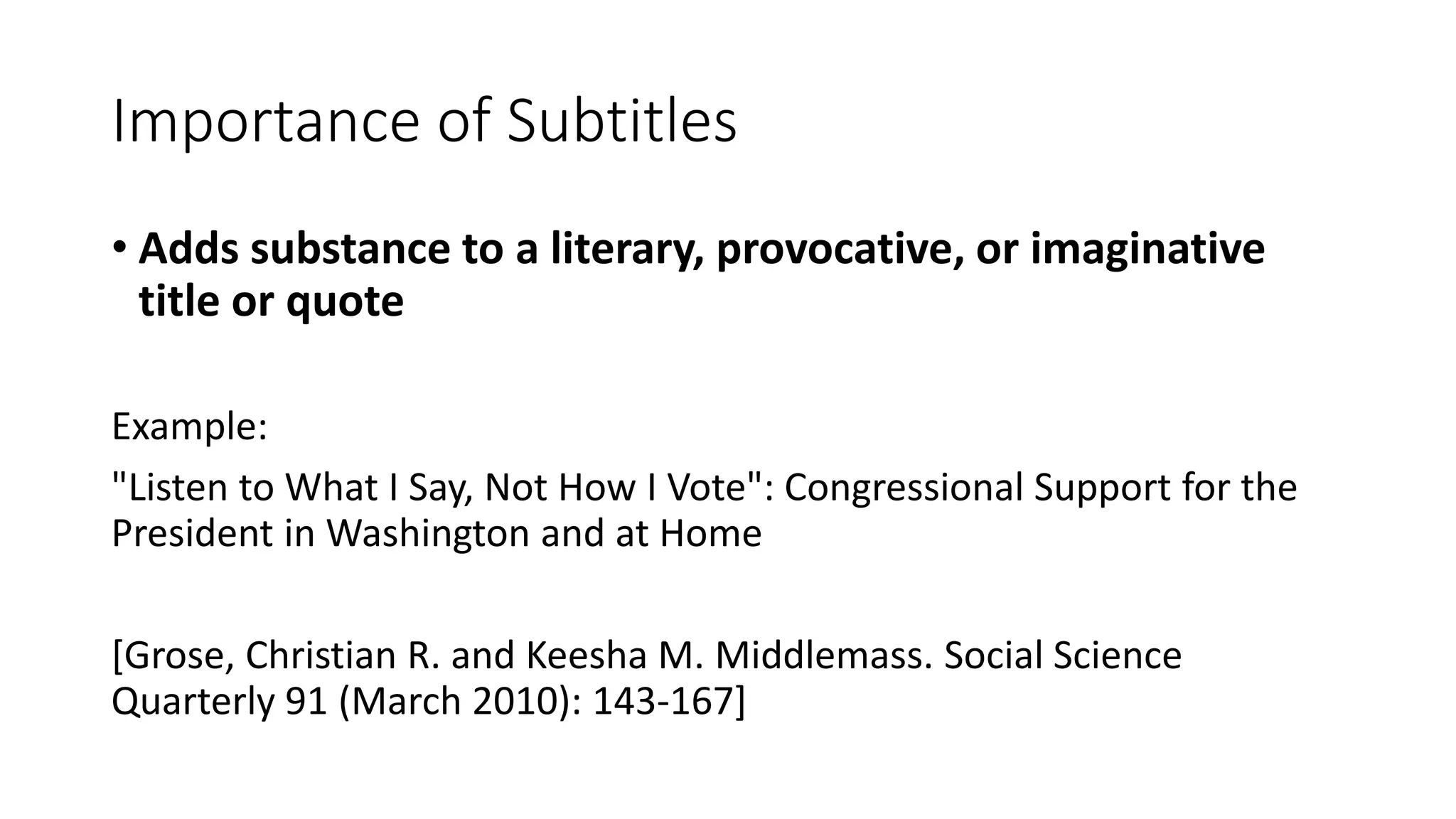 Writing A Research Title | PPTX