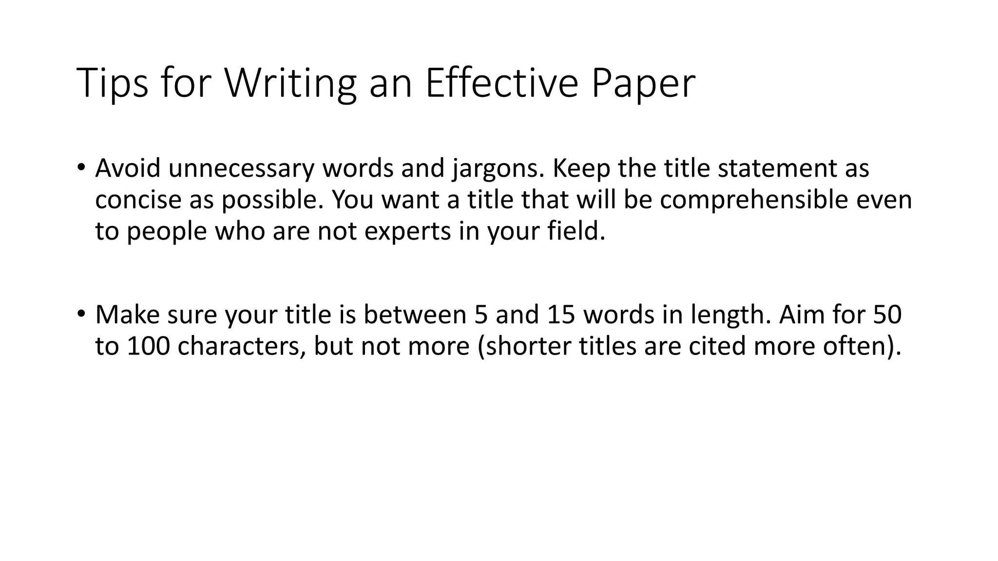 Writing A Research Title | PPTX