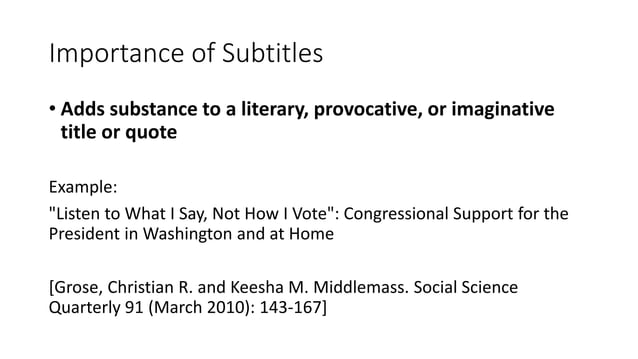 Writing A Research Title | PPTX