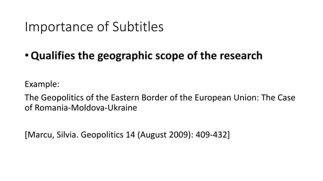 Writing A Research Title | PPTX