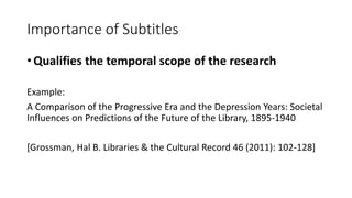 Writing A Research Title | PPTX