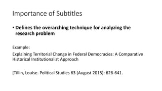 Writing A Research Title | PPTX