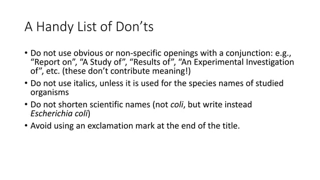 Writing A Research Title | PPTX