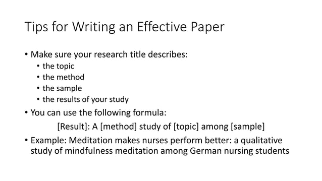 Writing A Research Title | PPTX