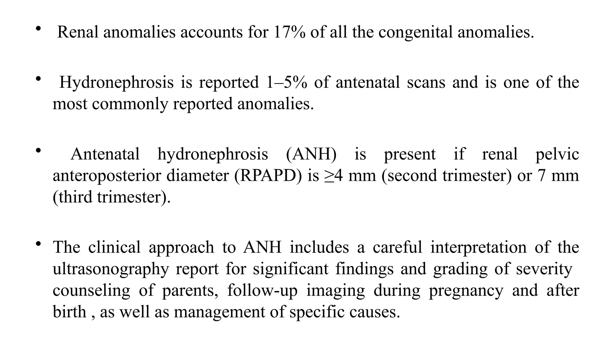 Antenatal hydronephrosis and management, diagnosis and new ...