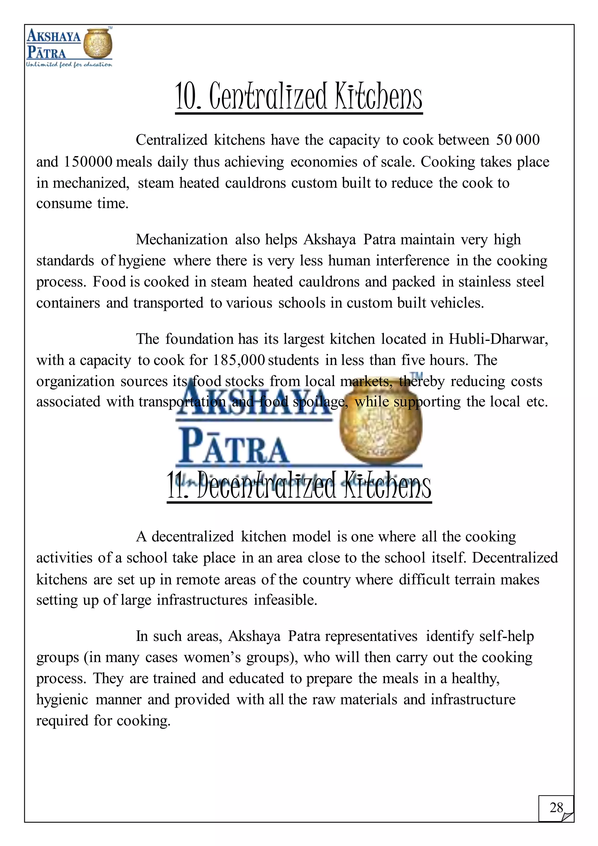 MARKETING REPORT ON The Akshaya Patra Foundation | DOCX | Non-Profit ...