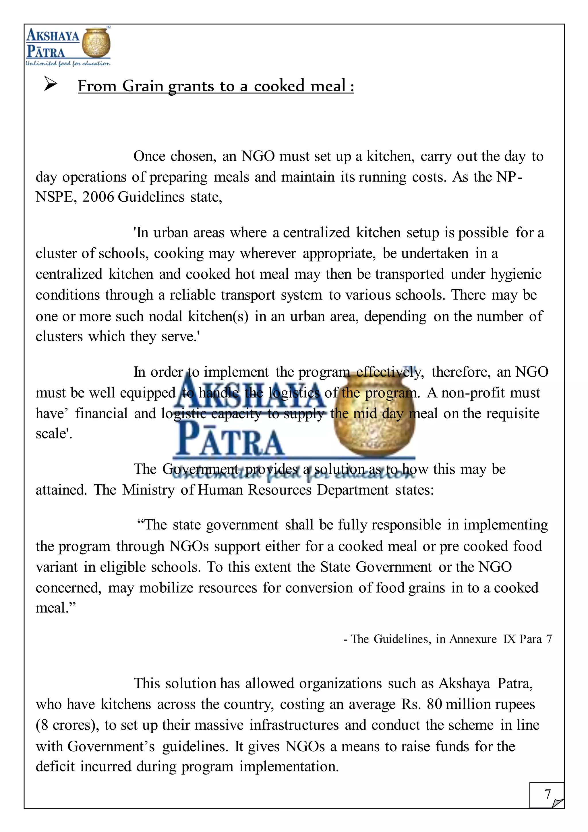 MARKETING REPORT ON The Akshaya Patra Foundation | DOCX | Non-Profit ...