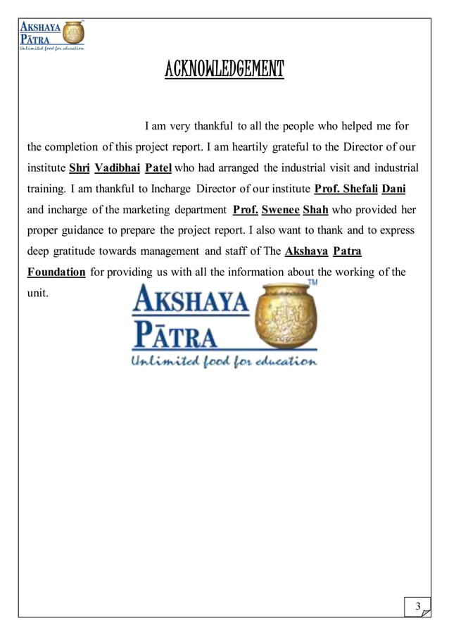 MARKETING REPORT ON The Akshaya Patra Foundation | PDF