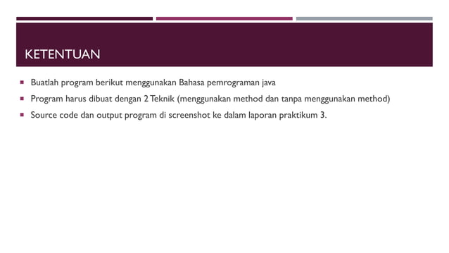 Praktik METHOD pada JAVA | PPT