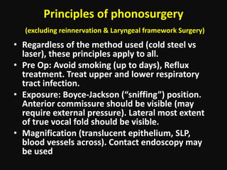 Vocal cord lesions and Phonomicrosurgery | PPTX