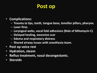 Vocal cord lesions and Phonomicrosurgery | PPTX