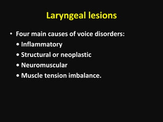 Vocal cord lesions and Phonomicrosurgery | PPTX