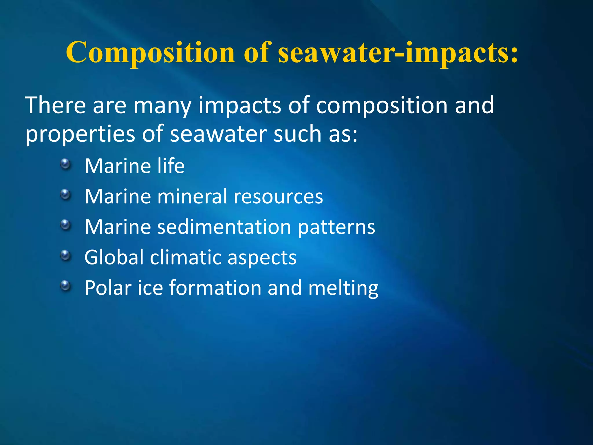 composition of seawater | PPTX