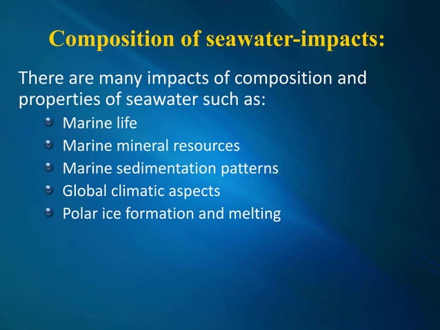 composition of seawater | PPTX