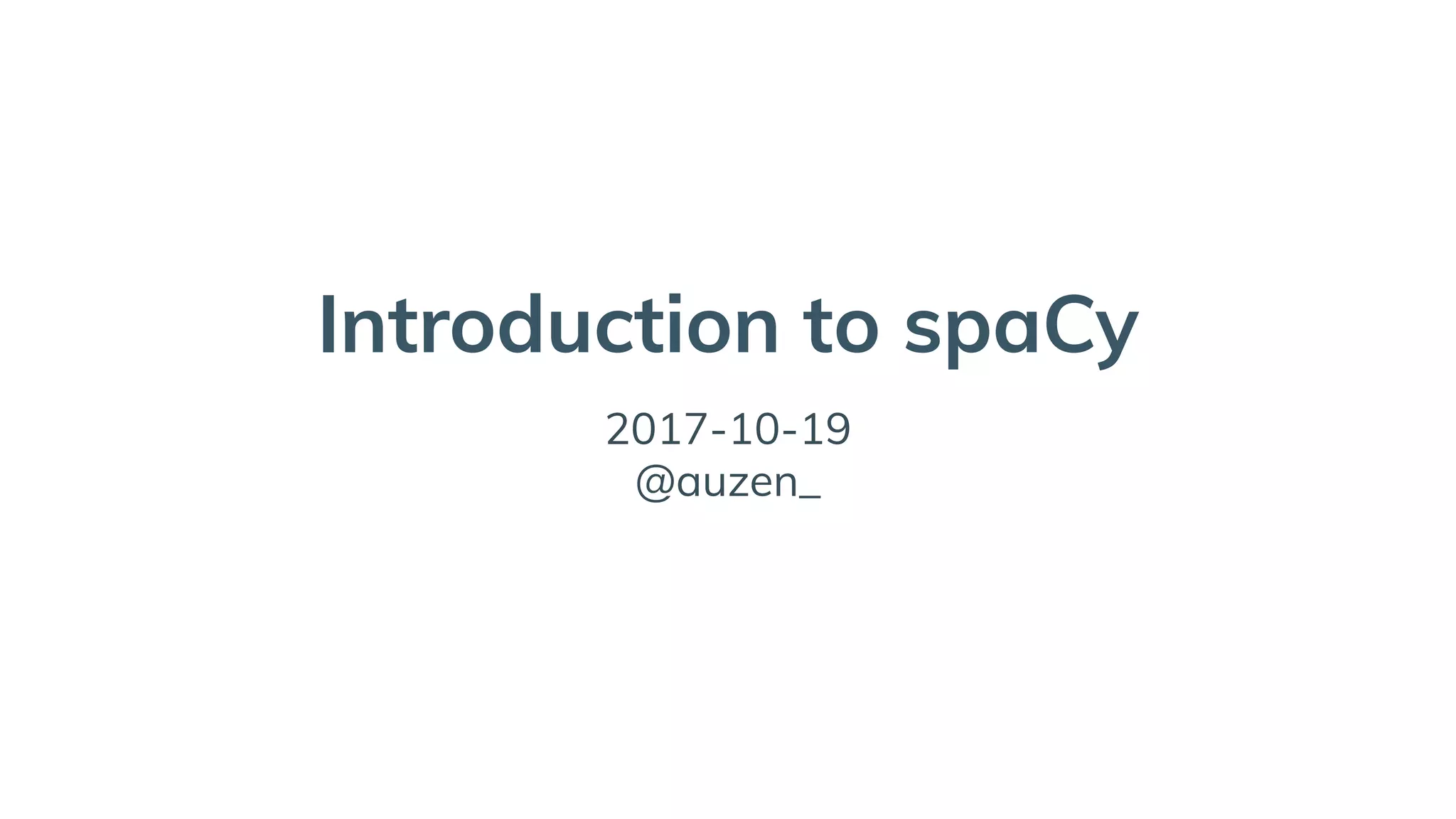 Introduction to spaCy | PDF