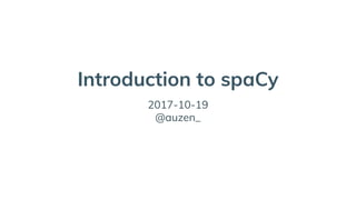 Introduction to spaCy | PDF