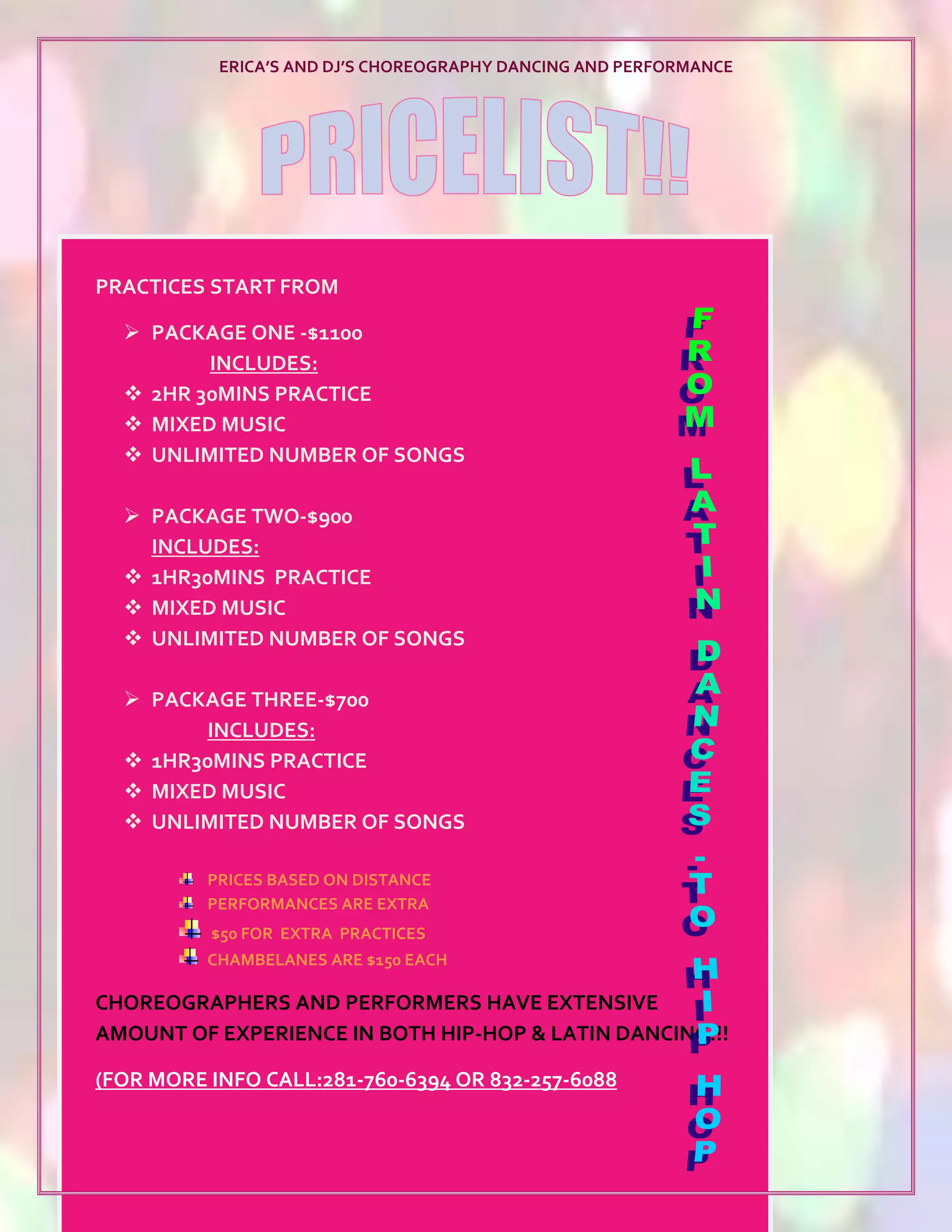 New pricesheet 2013 | DOCX