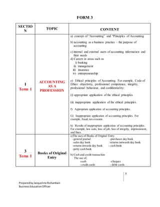 Principles of Accounts Course Outline 2017 | DOCX
