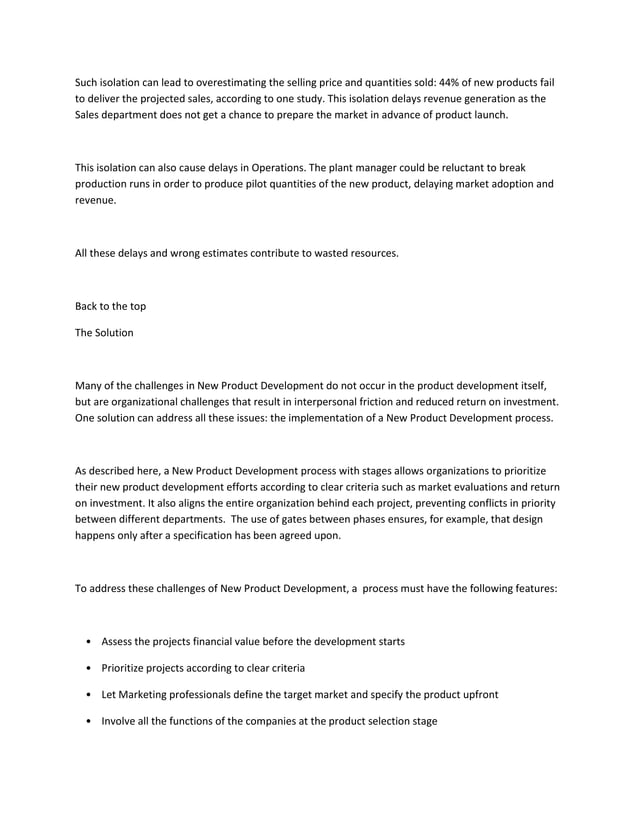 New product development challenges fall into three major categories | PDF