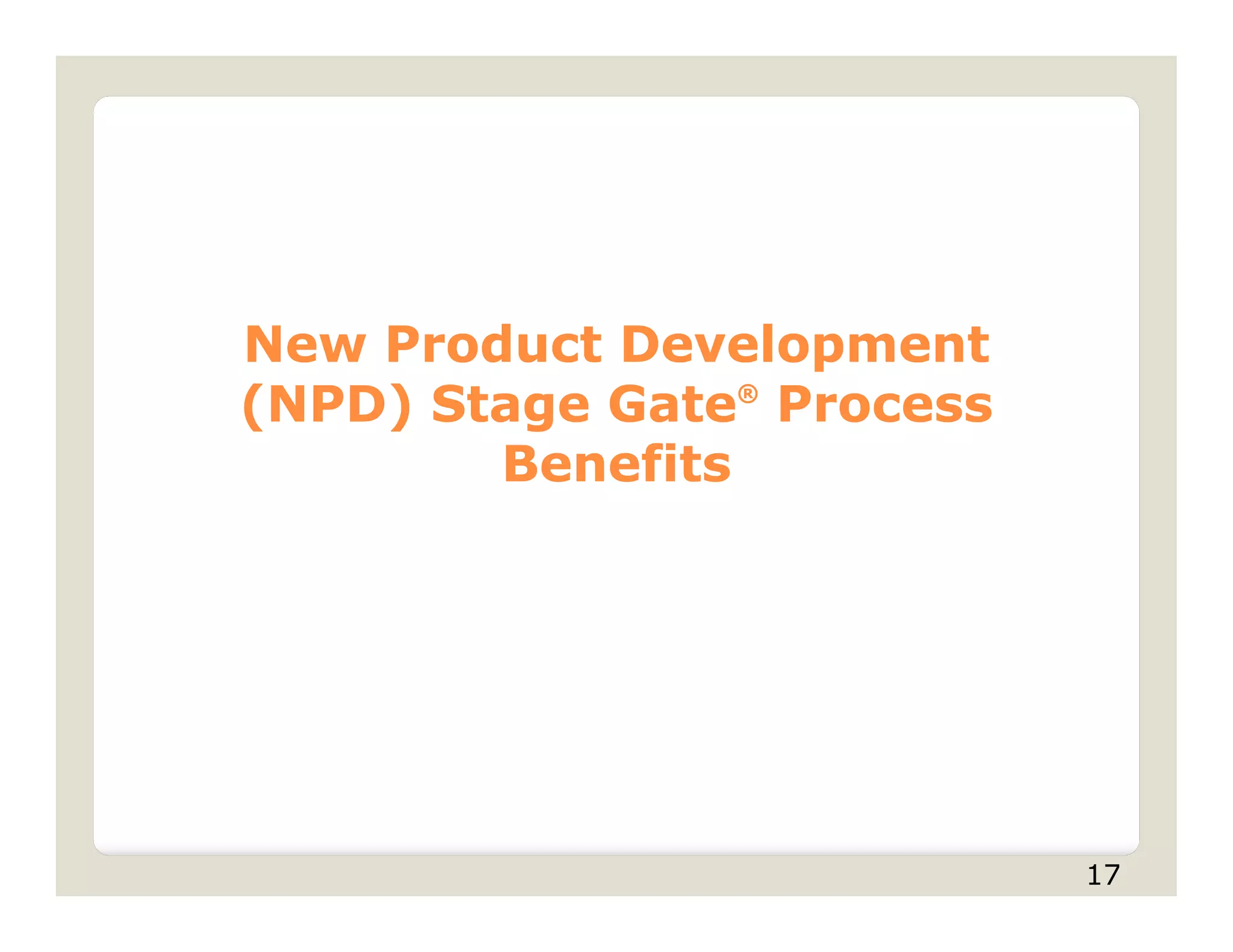 NPD- Stage Gate Presentation | PDF