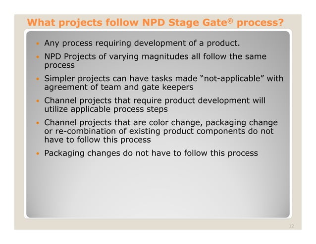 NPD- Stage Gate Presentation | PDF