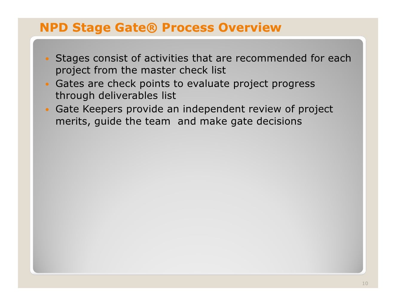 NPD- Stage Gate Presentation