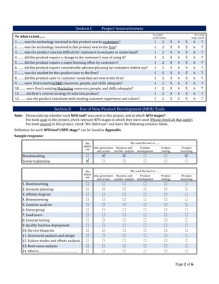 New Product Development Tools and Techniques Survey | PDF