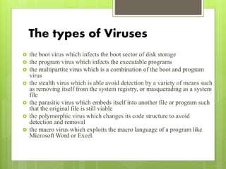 Firewall , Viruses and Antiviruses | PPTX