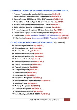 KONSULTAN MANAJEMEN - BISNIS - SDM - PELATIHAN | PDF