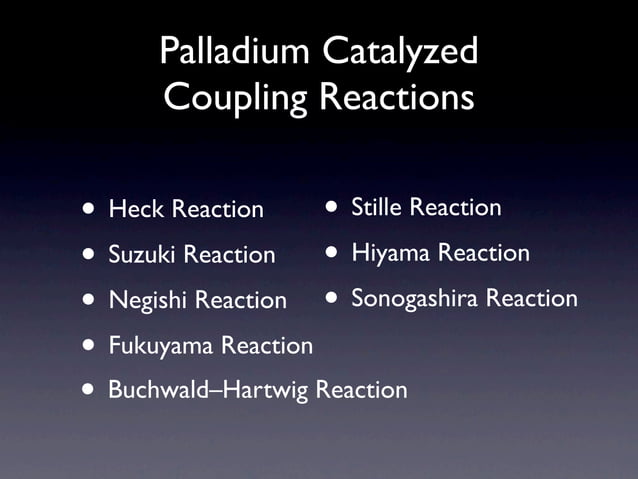 New progress in palladium catalyzed coupling reactions | KEY