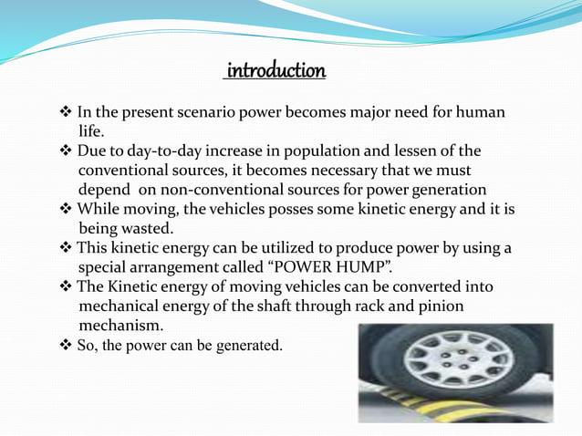 Power generation using speed breaker | PPTX