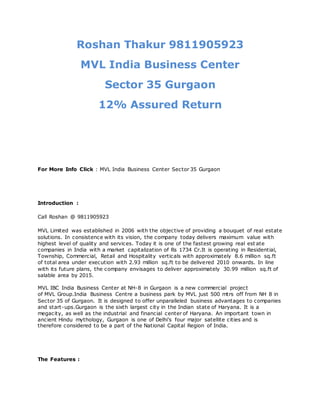 New project mvl ibc sector 35 gurgaon | PDF