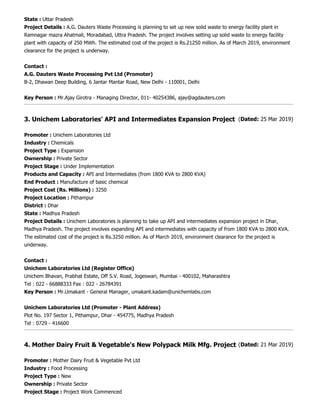 New Projects Tracker - sample projects | PDF