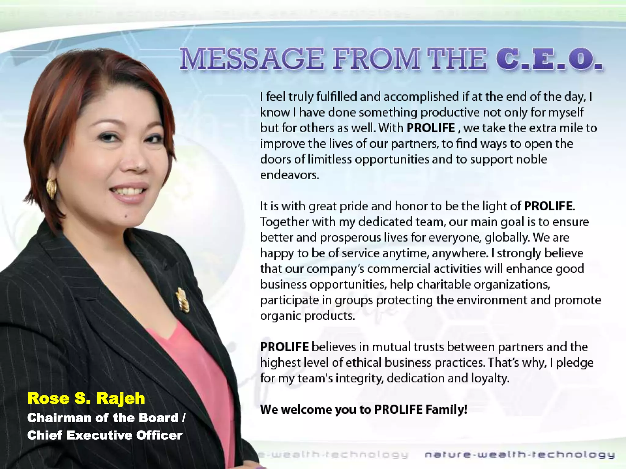 ProLife NWT Business Presentation Team Excel | PPTX