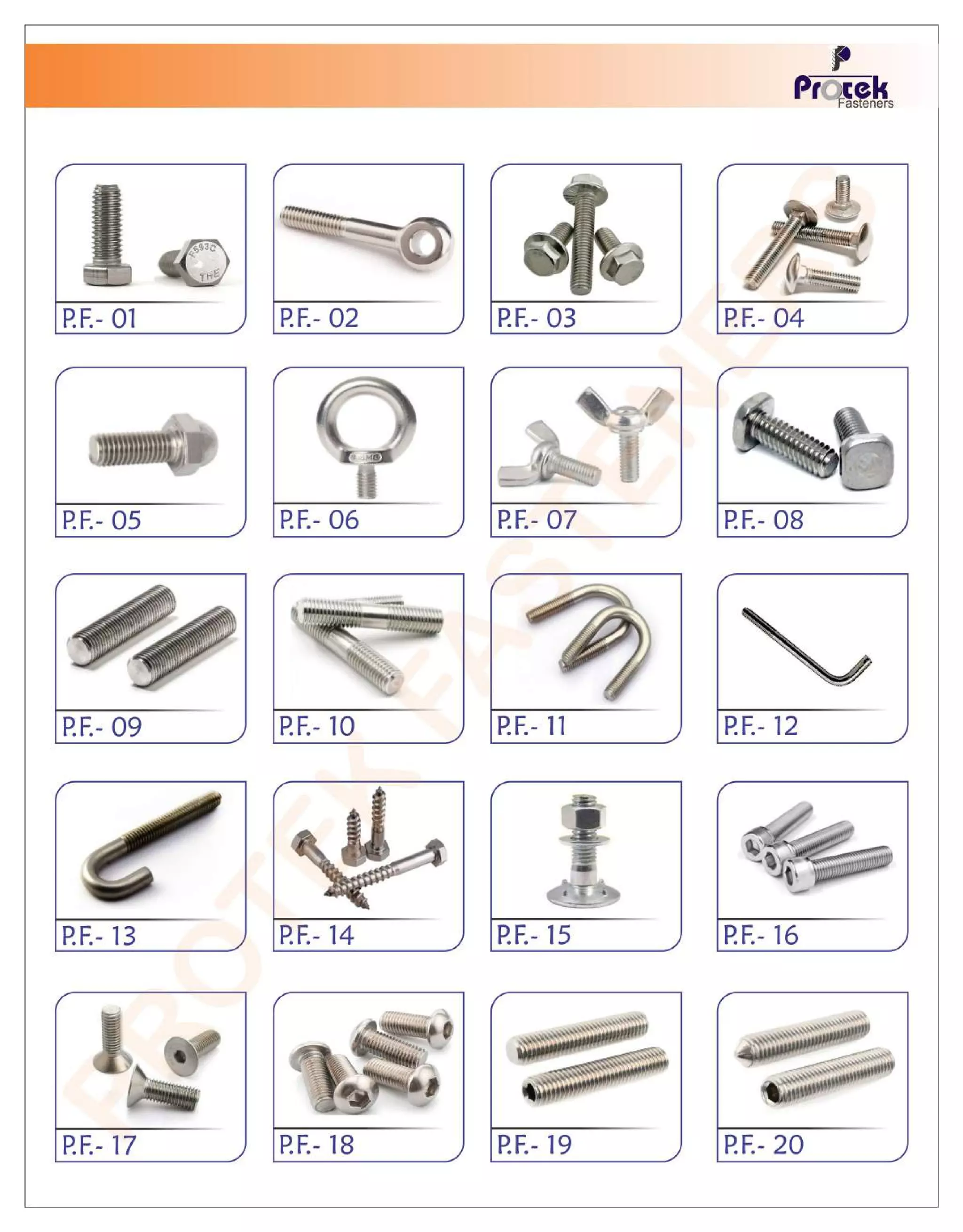 PROTEK FASTENERS BROCHURE STAINLESS STEEL FASTENERS SURAT GUJARAT INDIA ...