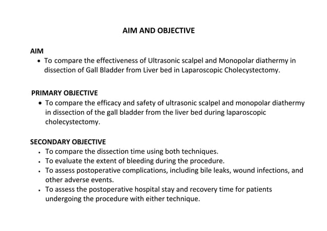 Harmonic vs monopolar in dissection of liver bed | PPT