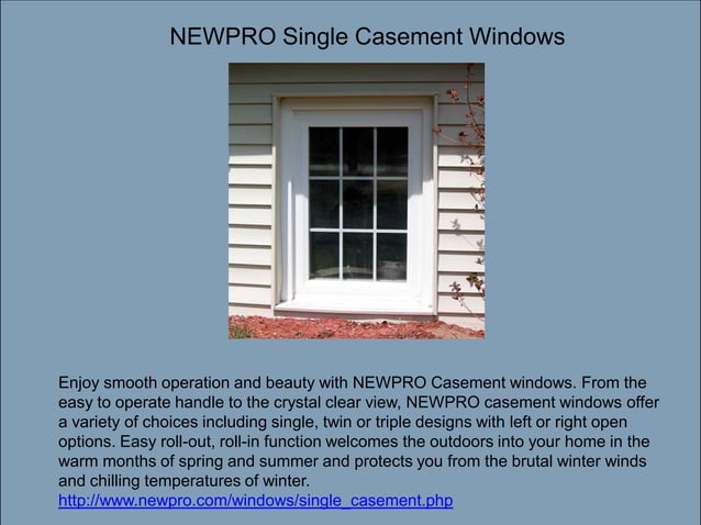 Types of NEWPRO Replacement Windows | PPTX | Home & Garden