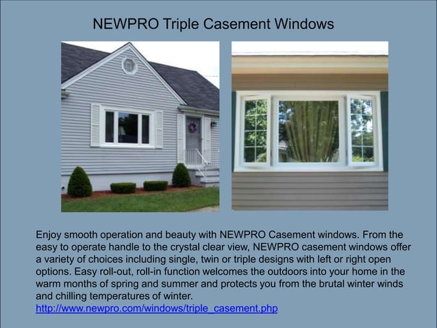 Types of NEWPRO Replacement Windows | PPTX | Home & Garden