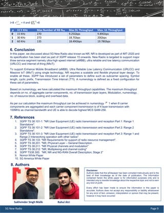 5G New Radio Technology Throughput Calculation | PDF