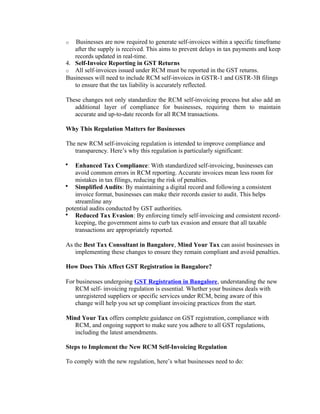 New Regulation on RCM Self Invoicing Effective from November 1.ppt | Financial Regulation | Economy