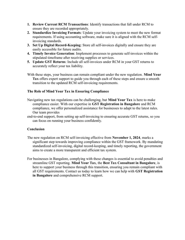 New Regulation on RCM Self Invoicing Effective from November 1.ppt ...