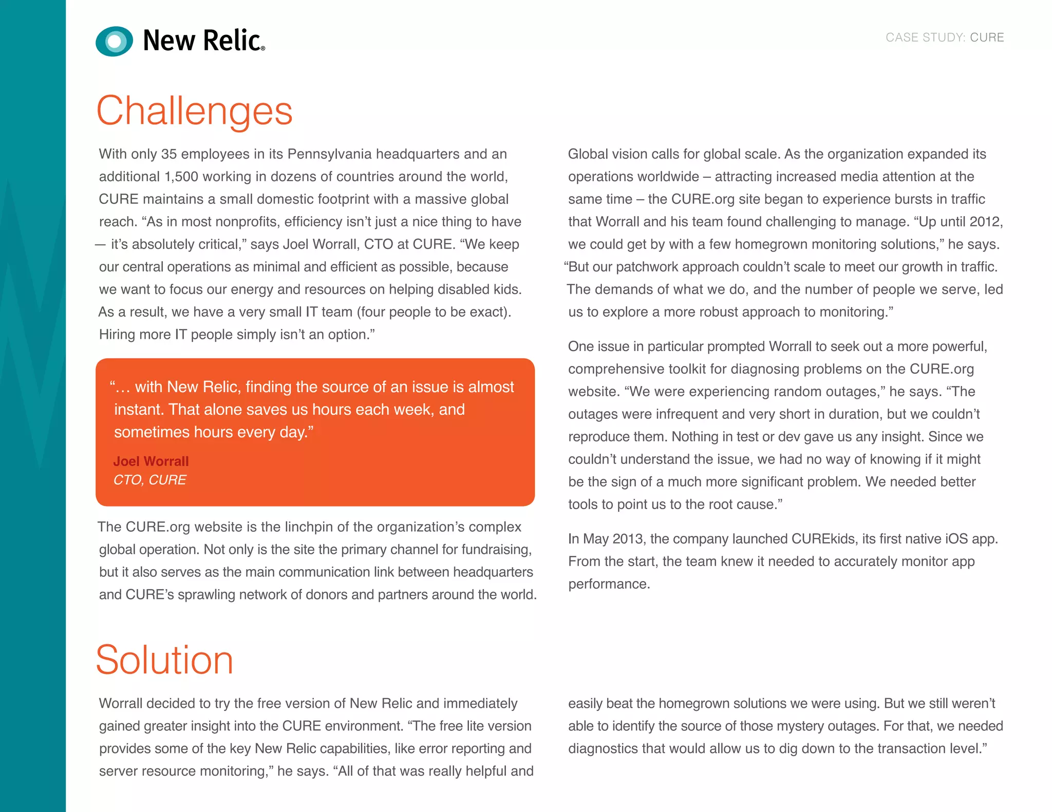 New Relic Cure.org Case Study | PPT