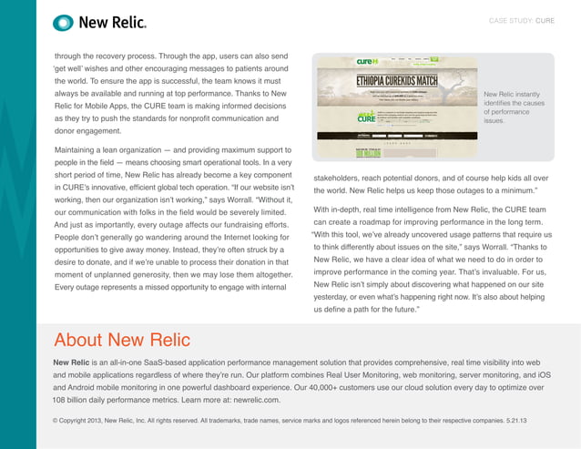 New Relic Cure.org Case Study | PPT